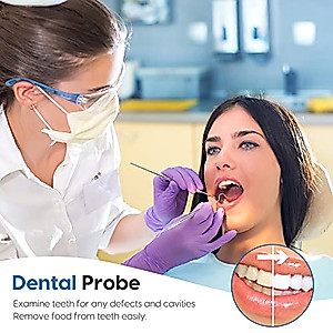 Professional Dental Tarter Scraper 100% Stainless Steel Double-Sided Hook & Angled Pick Wax & Clay Sculpting Tool (2PACK)