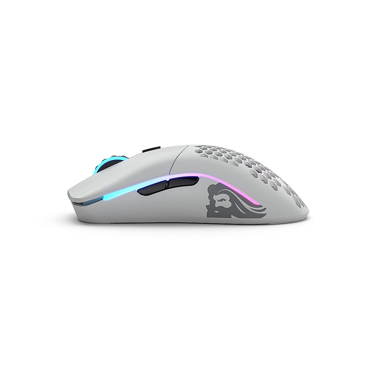Glorious Model O- (Minus) Wireless Gaming Mouse - 65g Superlight Honeycomb Design, RGB, Ambidextrous, Lag Free 2.4GHz Wireless, Up to 71 Hours Battery - Matte White