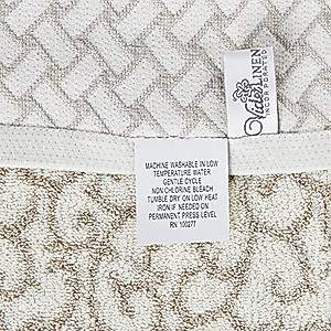 Violet Linen Swivel Design, 100% Terry Cotton Super Soft Highly Absorbent Bathroom Set of 2 Hand Bath Towels, 20" X 30", Grey