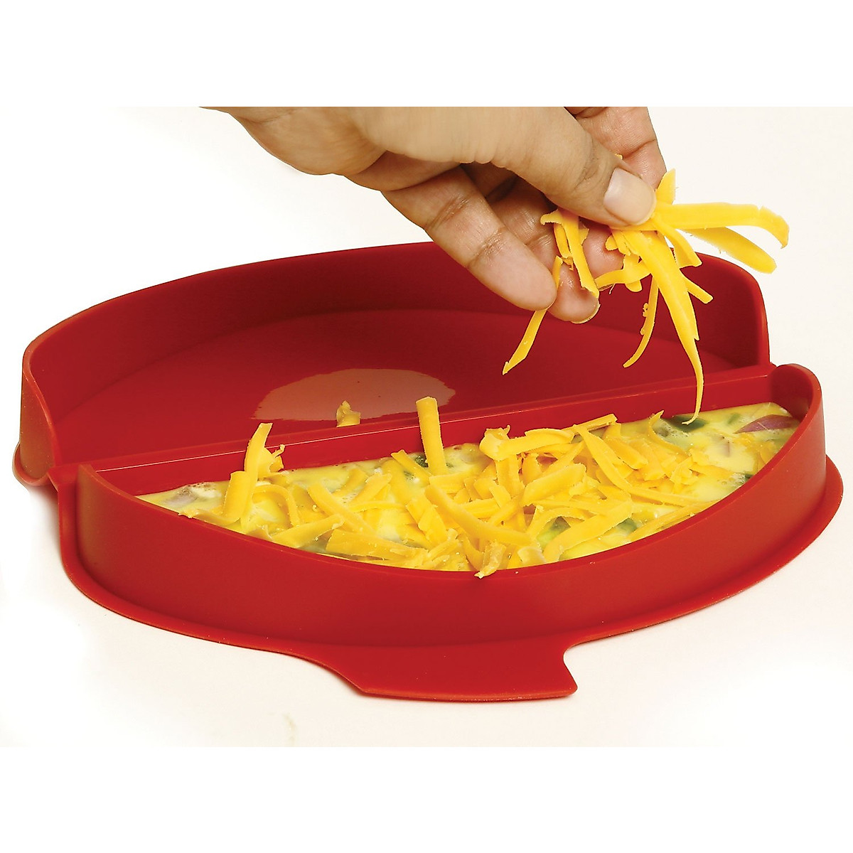 Norpro, Red Silicone Omelet Maker, 8.75 by 4.75 by 1.38-Inch, 8.75" x 4.75" x 1.38"