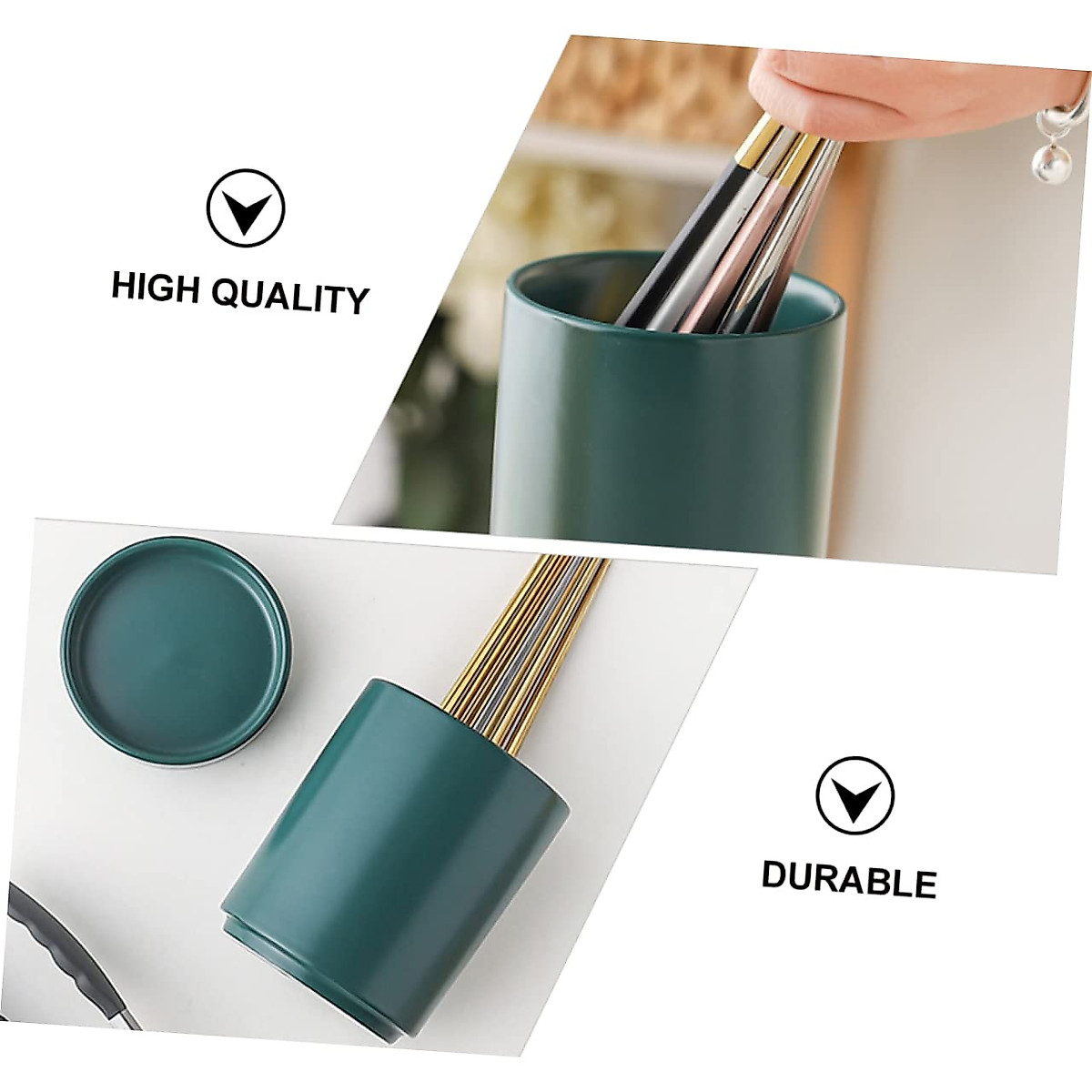 Luxshiny Kitchen Storage 1 Set Chopstick Holder Ceramics Counter Spoon Stand