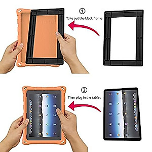 All-New 10 Tablet Case DJ&RPPQ [Adult & Kids Friendly] Light Weight Shock Proof Back Cover for Tablet, Incompatible with iPad -Orange
