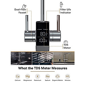 Brio AQUUS TROE600COL Reverse Osmosis Water Filtration System, 4-Stage Tankless RO Water Filter System for Under Sink, 600 GPD, 1.5:1 Pure to Drain, Reduces TDS, Smart Faucet, USA Support, Black