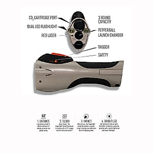 PepperBall Mobile Lightweight Personal Defense Launcher Kit, Non-Lethal Protection Pepper Ball for Self Defense Includes Projectiles and Cartridges