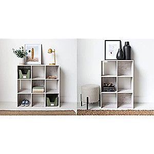 Signature Design by Ashley Paxberry Coastal 9 Cube Storage Organizer or Bookcase, Whitewash & Paxberry Coastal 6 Cube Storage Organizer or Bookcase, Whitewash