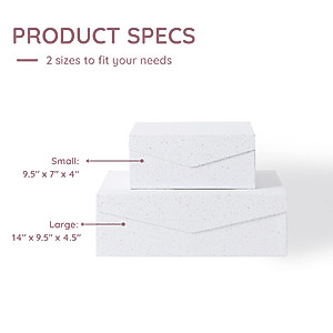 Soul & Lane Magnetic Gift Boxes with Lids (White and Gold, Pack of 2): Bridesmaid Gifts Cartons, Nesting Cardboard Christmas Boxes for Gifts, Stacking Mache Customizable Containers for Presents