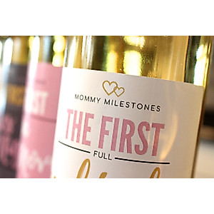 Mommy Milestone Wine Labels and Stickers, Great Baby Shower and Pregnancy Gift Ideas for Mom To Be, Funny Mom's First Moments After Having New Baby Girl or Boy – Set of 6 – By Harper & Ivy Designs