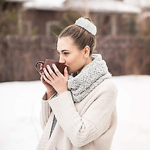 WILLBOND 16 Pieces Furry Scrunchies Faux Fur Hair Band Rope Hair Holder Ties Ponytail Holder for Women(Colorful)