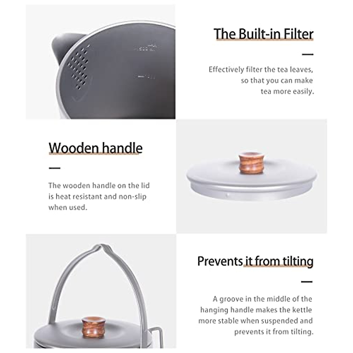 Boundless Voyage Titanium Camping Coffee Pot 1.5L Barista Kettle Coffee Maker Outdoor Traveling Campfire Stovetop Fast Brew Kettle, Capacity 50 Fl.Oz