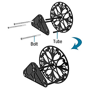GOFORWILD Garden Hose Holder made of Stainless Cast Aluminum, Decorative Hose Butler Sturdy Water Hose Rack, Durable Wall Hose Hanger, Holds 125-Feet of 5/8-Inch Hose, Hose Reel, 7004