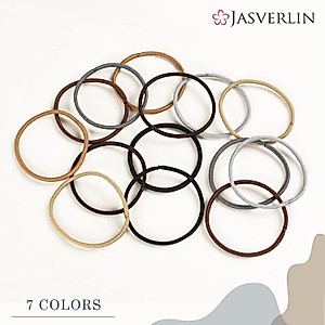 JASVERLIN Small Hair Elastics, Black Hair Ties Ponytail Holder Fine Thin Medium Hair No Pull Long Lasting Braid Hair Styling Rubber Bands for Women 8-14 Girl Men 2mm 80 Pieces (Black)