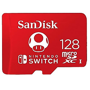 SanDisk 128GB Nintendo Switch Micro SD Card for The Switch, Switch OLED and Switch Lite Memory Card 128 GB High Speed (SDSQXAO-128G-GNCZN) Bundle with (1) Everything But Stromboli MicroSD Card Reader