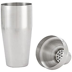 Amazon Basics 3-Piece Stainless Steel Bar Tools Set - 24oz Shaker, Mixing Spoon, Jigger