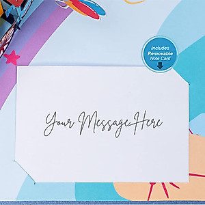 Paper Love Happy Birthday Train, Handmade 3D Pop Up Birthday Card - 5"x7" Cover - Includes Envelope and Note Tag