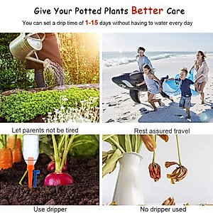 【Upgrade】Plant Self Watering Spikes,Universal Self Watering Devices by Slow Release Control Valve Switch Control Water Flow,Plant System Suitable for Most Bottle,Automatic Vacation Drip Irrigation