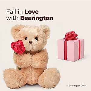 Bearington Remington The Teddy Bear, 9.5 Inch Valentine's Day Stuffed Animal, Ideal for Valentine's Gift for Kids & Girlfriends