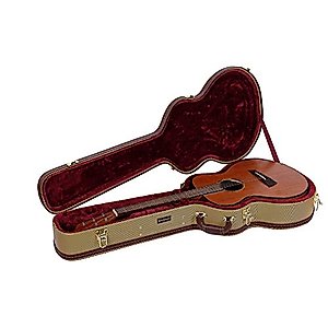 Crossrock Hardshell Arch Top wood case fits OM, Martin 000 Guitars-Vinyl Tweed(CRW600OMTW)