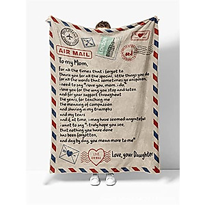 ROUAA Blanket for Mom, Mother's Day Blanket for Mom, Birthday Gifts for Mom from Daughter Son Soft Throw Blanket (2,50" x 60")