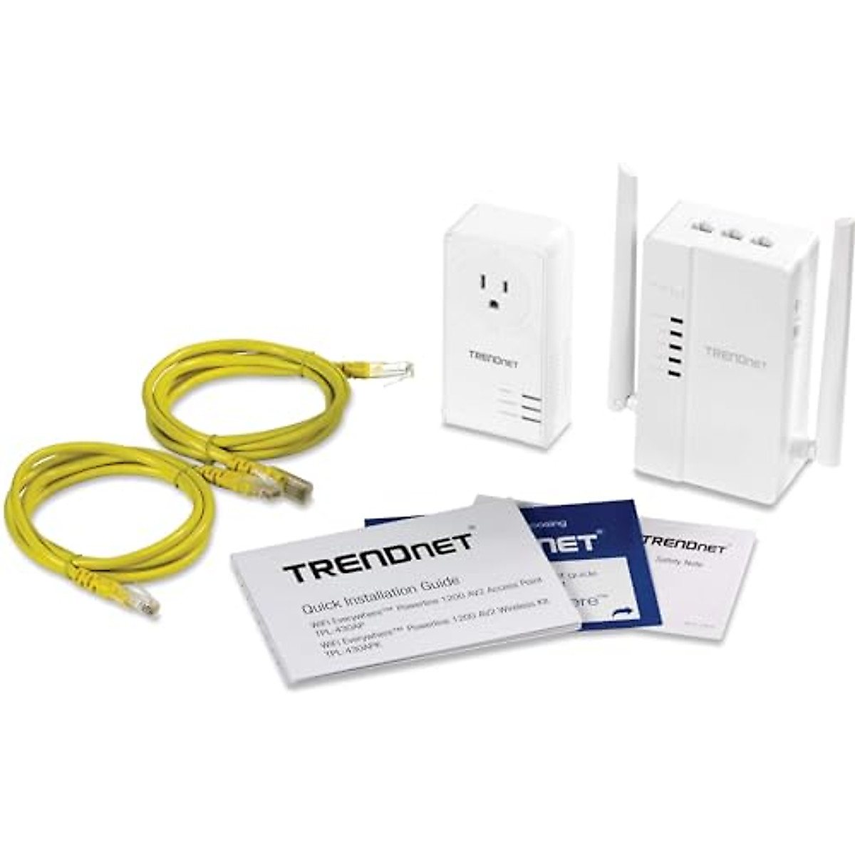 TRENDnet Wi-Fi Everywhere Powerline 1200 AV2 Dual-Band AC1200 Wireless Access Point Kit, Includes 1 x TPL-430AP and 1 x TPL-423E, 3 x Gigabit Ports, Easy Installation, White, TPL-430APK