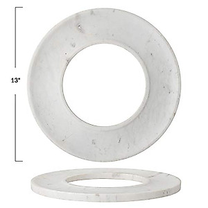 Creative Co-Op White Marble Circle Cracker/Cheese Tray