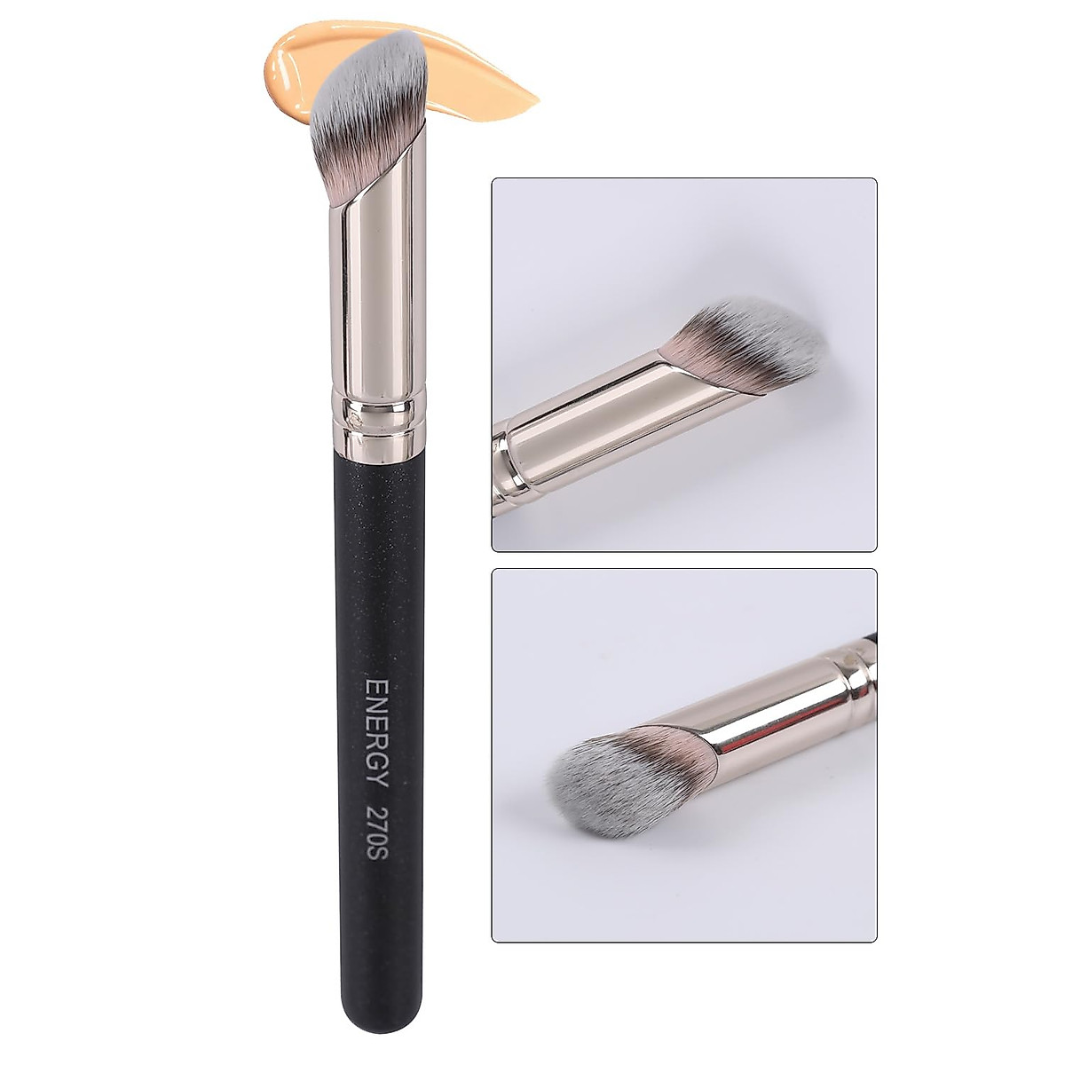 ENERGY Kabuki Foundation Brush for Liquid Makeup Professional Makeup Brush Concealer Brush Blusher Brush Bronzer Travel Buffing Contour Stippling Face Blush Concealer Liquid Blending Brushes