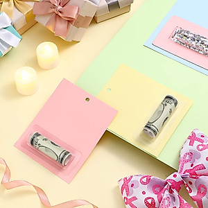 Weysat 60 Pcs Christmas Money Holder Domes Lip Balm Pouches Money Holder Plastic Lipstick Money Holder Plastic Domes Lip Balm Pouches with Double Side Tape for Christmas Day Gift Card DIY Crafts