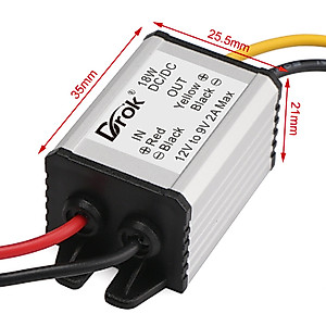 DROK® 12V to 9V 2A 18W DC/DC Buck Power Converter Voltage Step Dowm Power Supply Waterproof