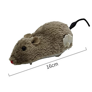 Wind Up Mouse Rat Plush Cat Toys Realistic Mice Cat Dog Playing Toy Cat Kitten Play and Chase Moving Funny Toy Mechanical Motion Rat