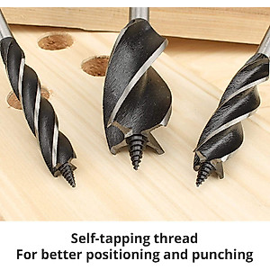 Wood Drill Bit Reaming Drill Wood Auger High-Carbon Steel Fast Cut Woodworking Drill Bit Set 6pcs 14mm, 16mm, 18mm, 20mm, 22mm, 25mm