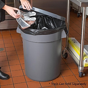 TrueCraftware 44 Gallon Round Trash Can Center Opened Lid only 24-1/8" Diameter x 1-1/2 Height Gray Color- Wastebasket Garbage Bin Lid Recycling Bin Cover Kitchen Bathroom Bedroom Office Trash Can