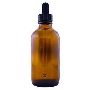 4 Oz (120 ml) Amber Boston Round Glass Bottle w/Dropper - Pack of 6