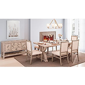 Jofran Fairview Rustic Trestle Dining Table, 78''Lx42Wx30''H, Ash