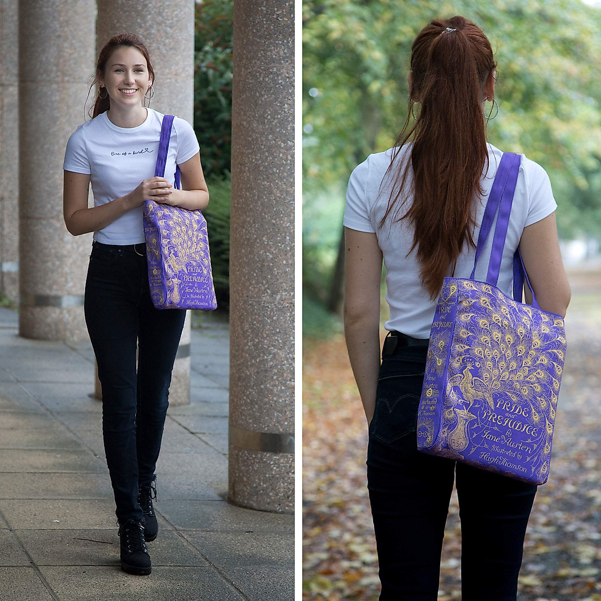 Pride and Prejudice Purple Tote Bag and Clutch Purse Bundle