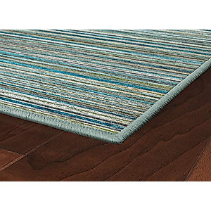 Brumlow MILLS Darcy Contemporary Print Washable Indoor or Outdoor Area Rug for Living Room, Bedroom, Dining, Kitchen or Entryway Mat, 30" x 46", Teal