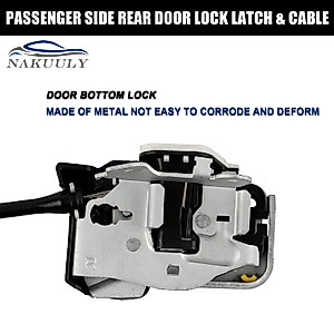 Nakuuly Left Driver Side Rear Door Lock Latch & Cable for Ford F250 F350 F450 F550 Super Duty 1999-2007, Upper and Lower Latches Assembly Replace 6C3Z-28264A01-A, 6C3Z28264A01A