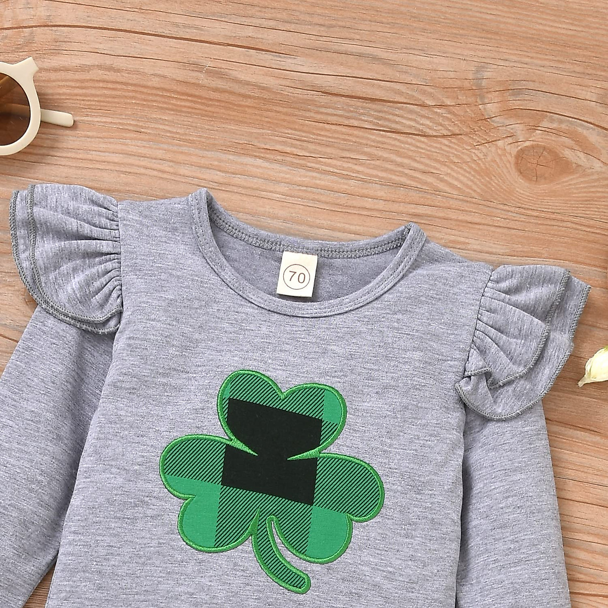 Toddler Baby Girls St Patrick's Day Outfits Suspender Skirt Shamrock Clover Dresses (Green, 3T)