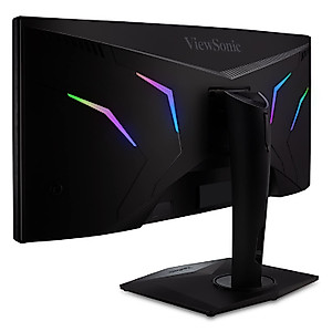 ViewSonic XG350R-C 35 Inch UltraWide 21:9 Curved 1440p 100Hz RGB Gaming Monitor with FreeSync HDR10 and Advanced Ergonomics for Esports