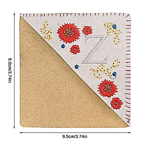 SuanlaTDS 1PC Personalized Hand Embroidered Corner Bookmark, Handmade Art Souvenirs Felt Corner Initial Letter Bookmark for Book Lovers