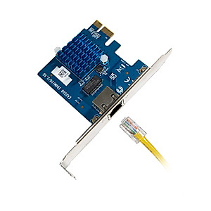 goCoax RTL8125B 2.5GBase-T PCIe Network Card with Backward Compatibility. Supporting 2.5G/1G/100Mbps. 1x RJ45 Port, 1x PCIe Gen 2, Compatible with Windows/Linux.