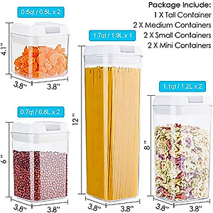 Food Storage Container Set,Pantry Organization and Storage, Kitchen Canisters with Lids, Leak-Proof Pantry Storage Containers for Flour, Sugar, Baking Supplies,7PCS Set