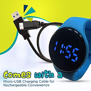 Kidnovations Premium Potty Training Watch - Toilet Training Timer - Rechargeable Water Resistant Digital Watch Reminder to Go Potty Vibrates and Plays Music Keeps Your Child Entertained at Potty Time