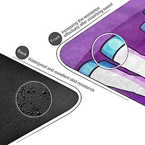 GOODOLD Cute Unicorn Yoga Mat, 71 x 26 Inch Non-slip Yoga Mats Folding Travel Exercise Mat Indoor Outdoor Gym Pilates with Storage Bag for Women Men