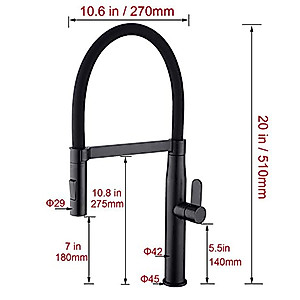 OMOONS Kitchen Taps Single Handle Pull Out Kitchen Fauce,T Chrome Sink Mixer Tap, 360 Degree Rotation Kitchen Mixer Taps, Brushed Kitchen Tap Kitchen Faucet/Orb