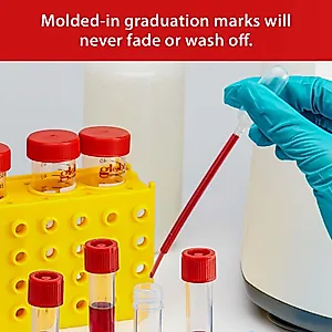 Globe Scientific 137010-500 LDPE Graduated Transfer Pipet, Large Bulb, Non-Sterile, 150mm Length, 5.0mL Capacity (Box of 500)