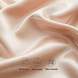 Superlake Ultrsoft Satin Pillowcase for Hair and Skin, Set of 2pc 20x30 Inches Pink Silk Queen Pillow Case, Envelope Closure Pillow Covers Gift for Women and Men (Queen, Pink)