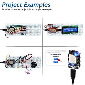 Freenove Ultimate Starter Kit for ESP8266 (Included) (Compatible with Arduino IDE), ESP-12S Onboard Wi-Fi, MicroPython C Code, 714-Page Detailed Tutorial, 218 Items, 109 Projects