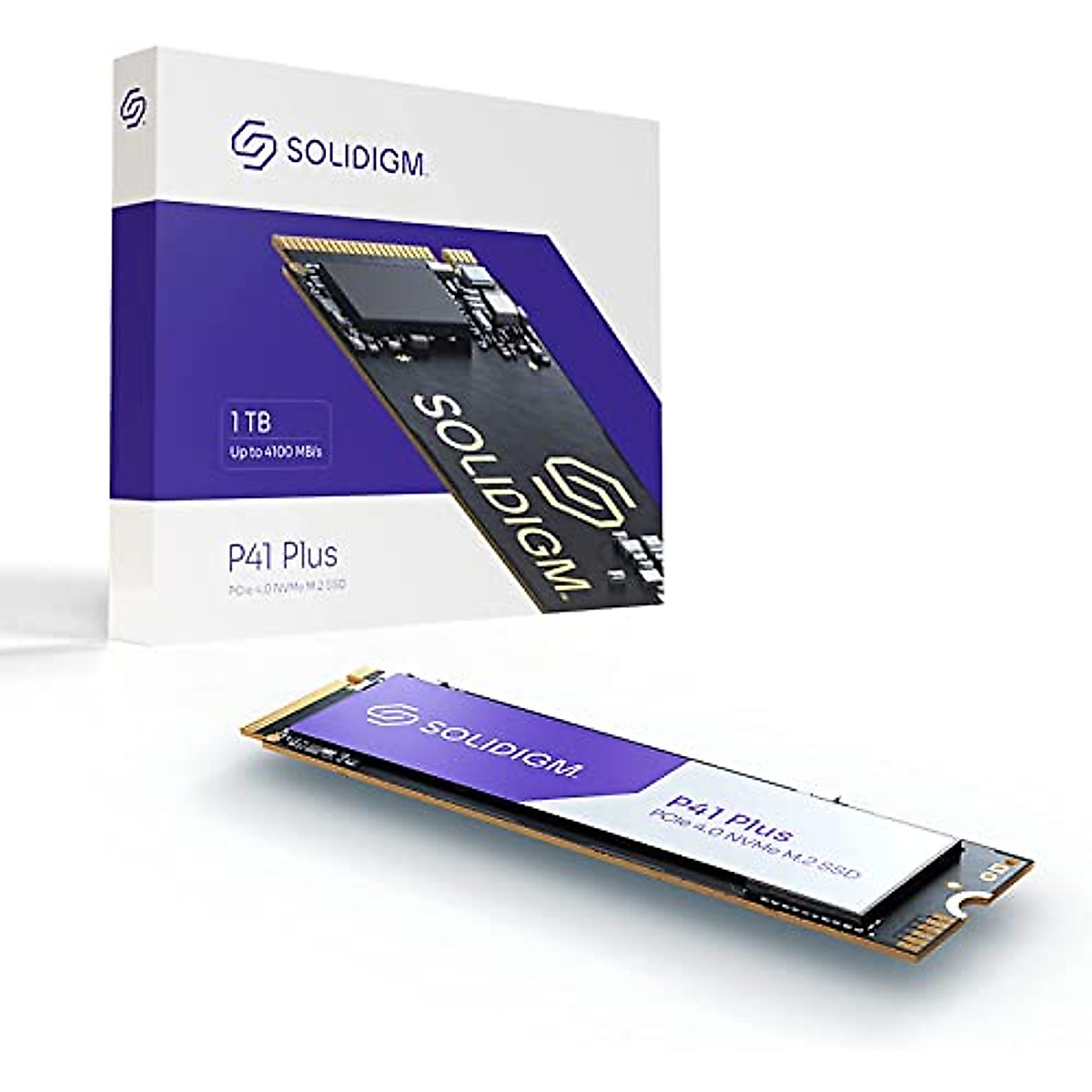 Solidigm™ P41 Plus Series 1TB PCIe GEN 4 NVMe 4.0 x4 M.2 2280 3D NAND Internal Solid State Drive (1TB, M.2 80mm, PCIe 4.0 x4) SSDPFKNU010TZX1