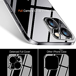 Dataroad iPhone 13 Mini Slim Case[Paper-Thin] 0.2mm 5.4 Inch,with 2 Screen Protector Tempered Glass,Transparent Skin Fit Back[Non Yellowing] Ultra Full Protective iPhone 13 mini Cover for Women,Clear