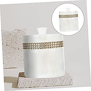 Cabilock Resin Swab Box Storage Boxes with Lids Toothpick Dispenser for Home Candy Jars with Lids Snack Jars Resin Swab Container Swabs Pad Can Cotton Swab Holder Cotton Pad Container 3pcs