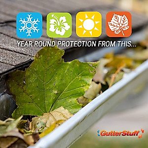 GutterStuff GSR632-2 Guard Half Round Foam Gutter Filter Insert, 6-Inch, Original